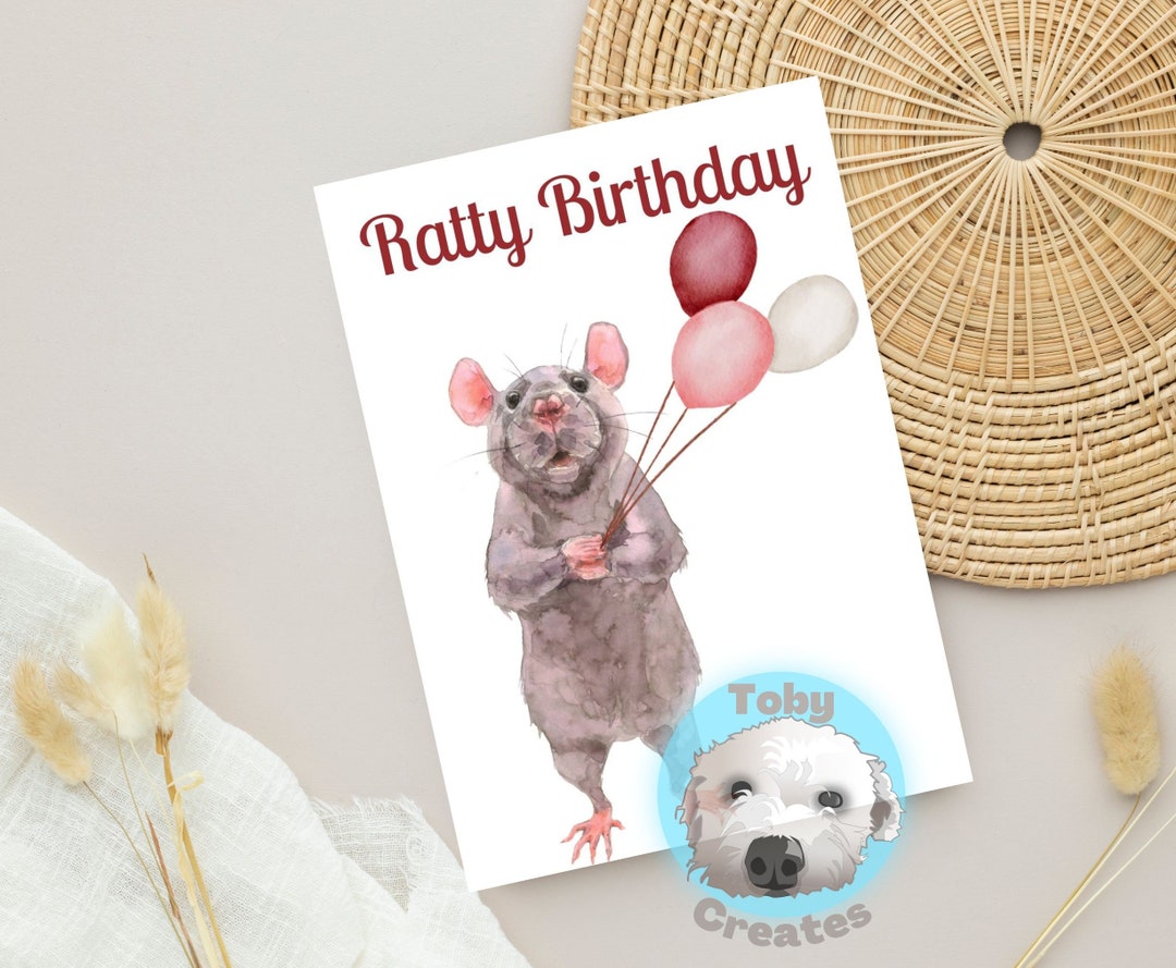 Ratty Birthday Card Funny Rat Card Rat Greeting Card Rat - Etsy