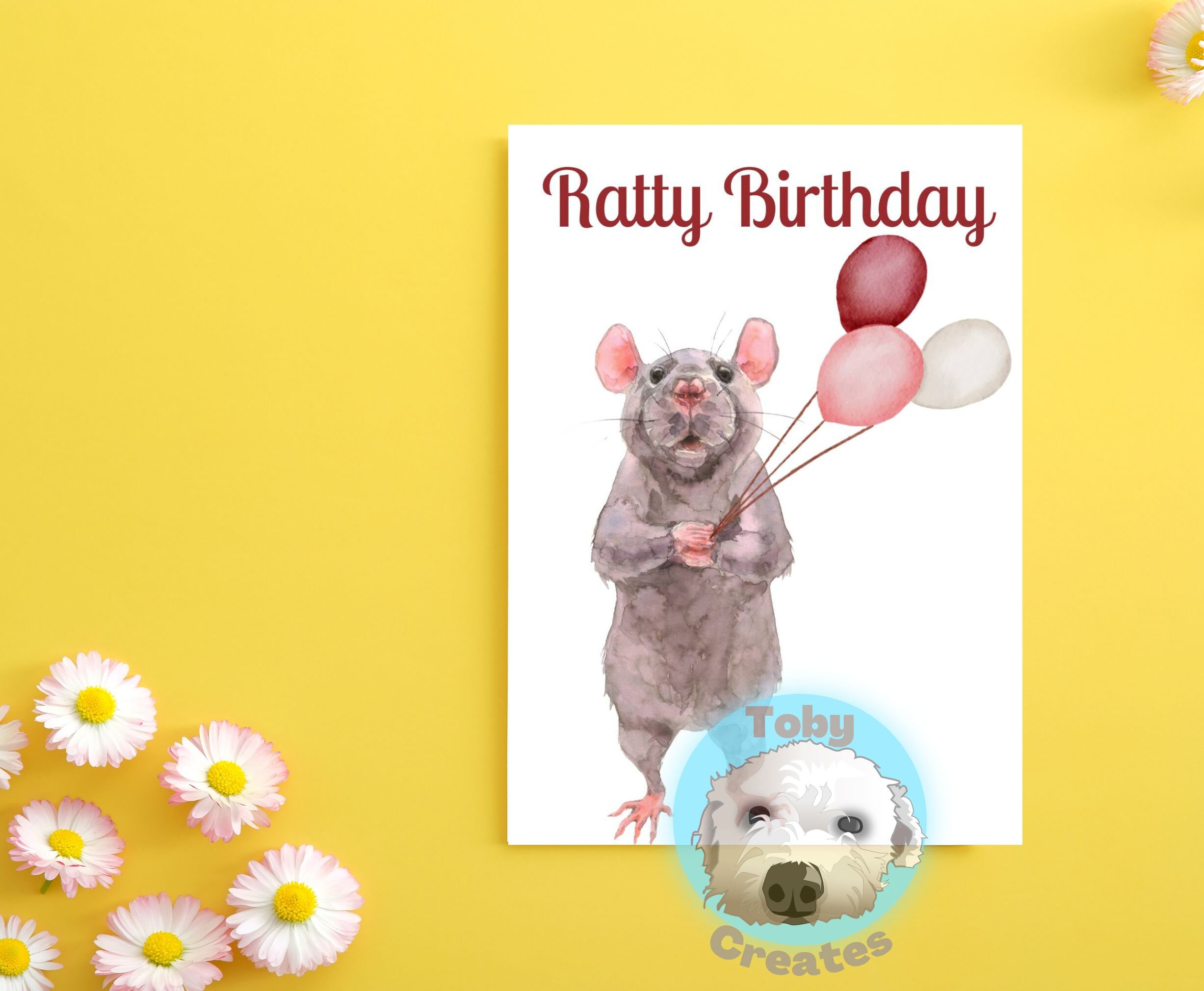 Ratty Birthday Card Funny Rat Card Rat Greeting Card Rat - Etsy