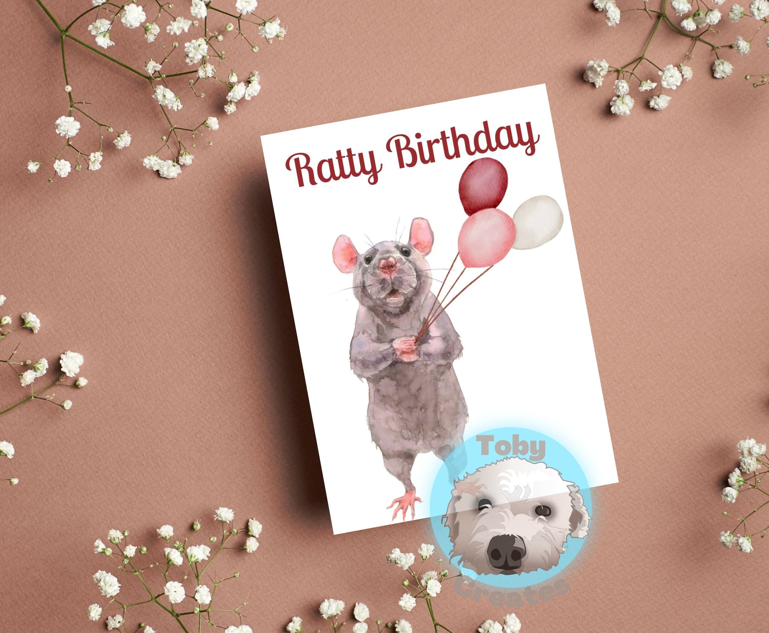Ratty Birthday Card Funny Rat Card Rat Greeting Card Rat - Etsy