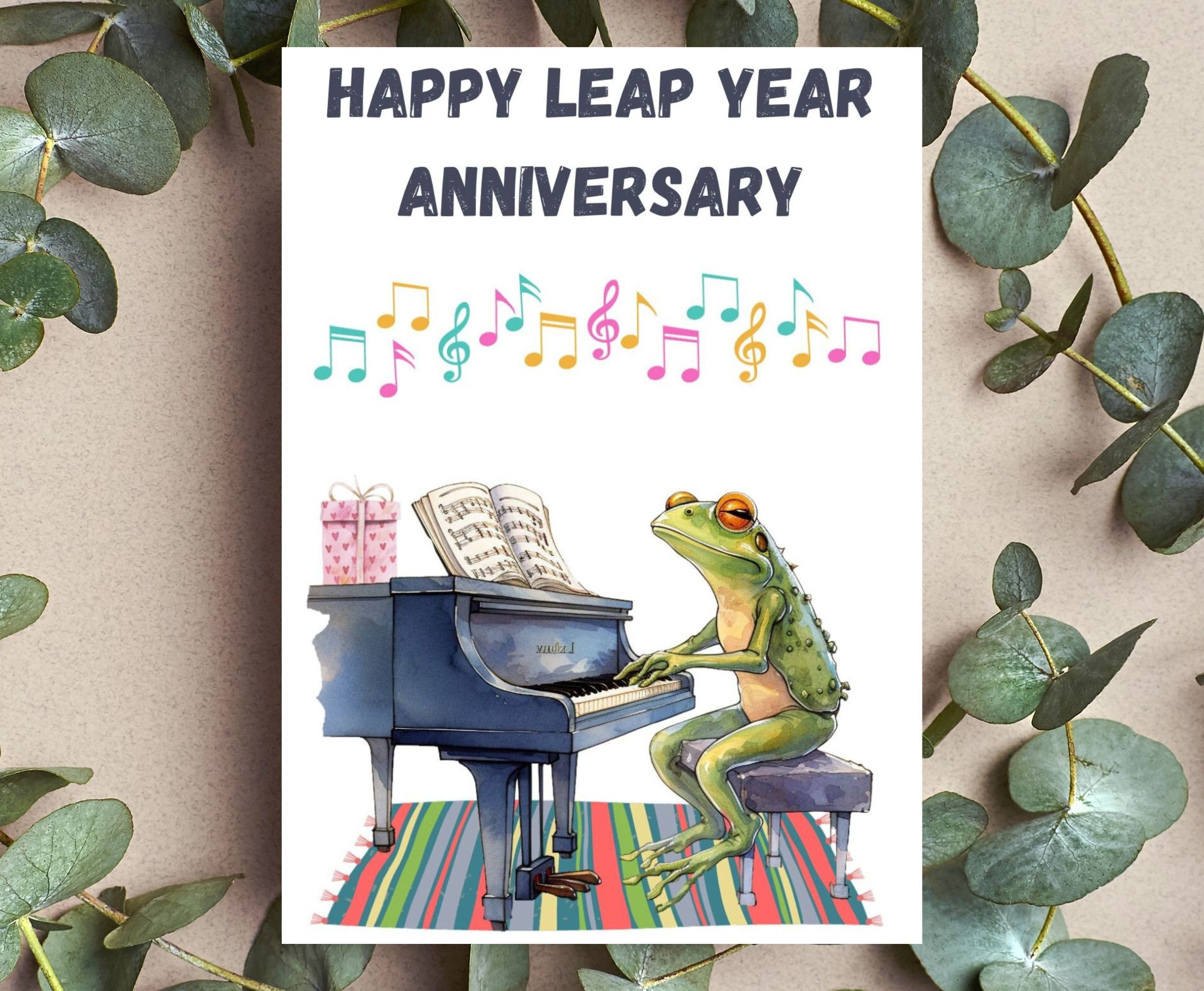 Leap Year Anniversary Card, A6 Leap Year Card, Funny Frog Card ...