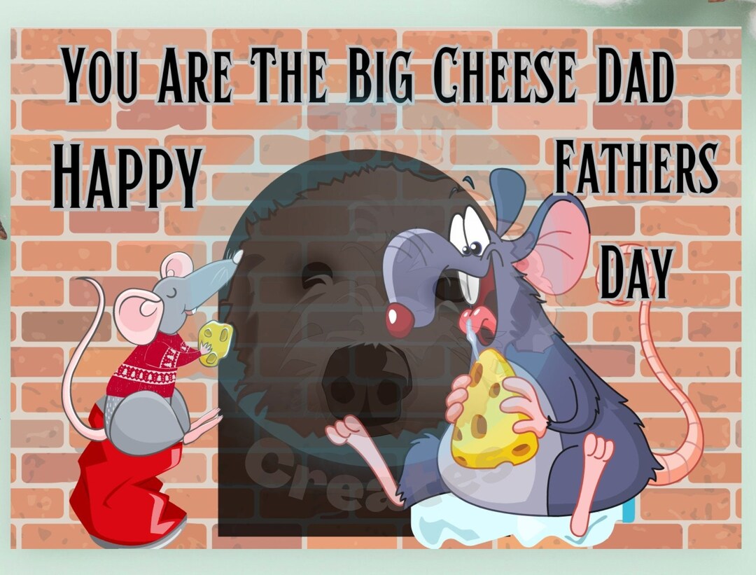 Rat Fathers Day Card, Big Cheese Dad Card, Funny Fathers Day Card, Cute ...