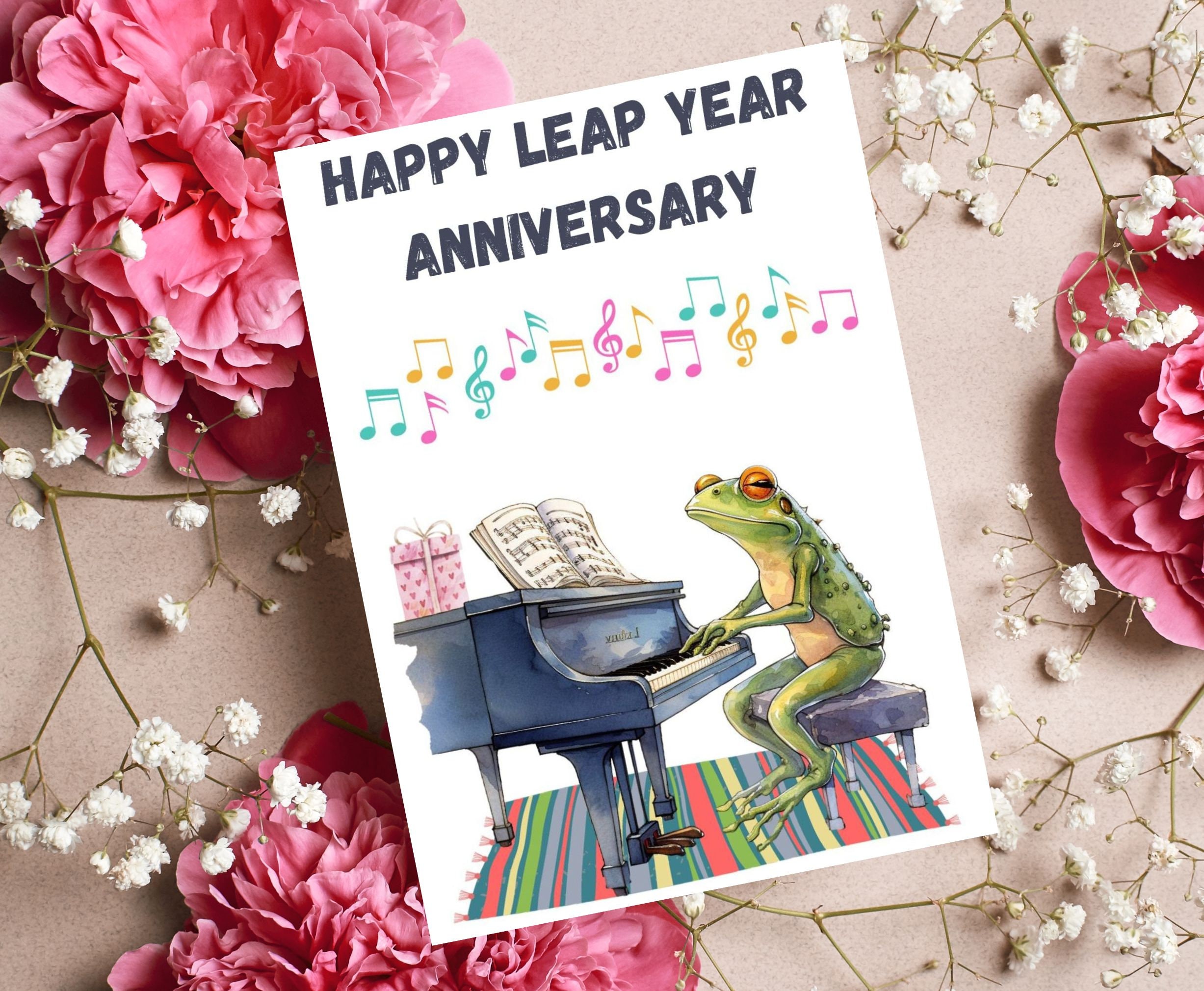 Leap Year Anniversary Card, A6 Leap Year Card, Funny Frog Card ...