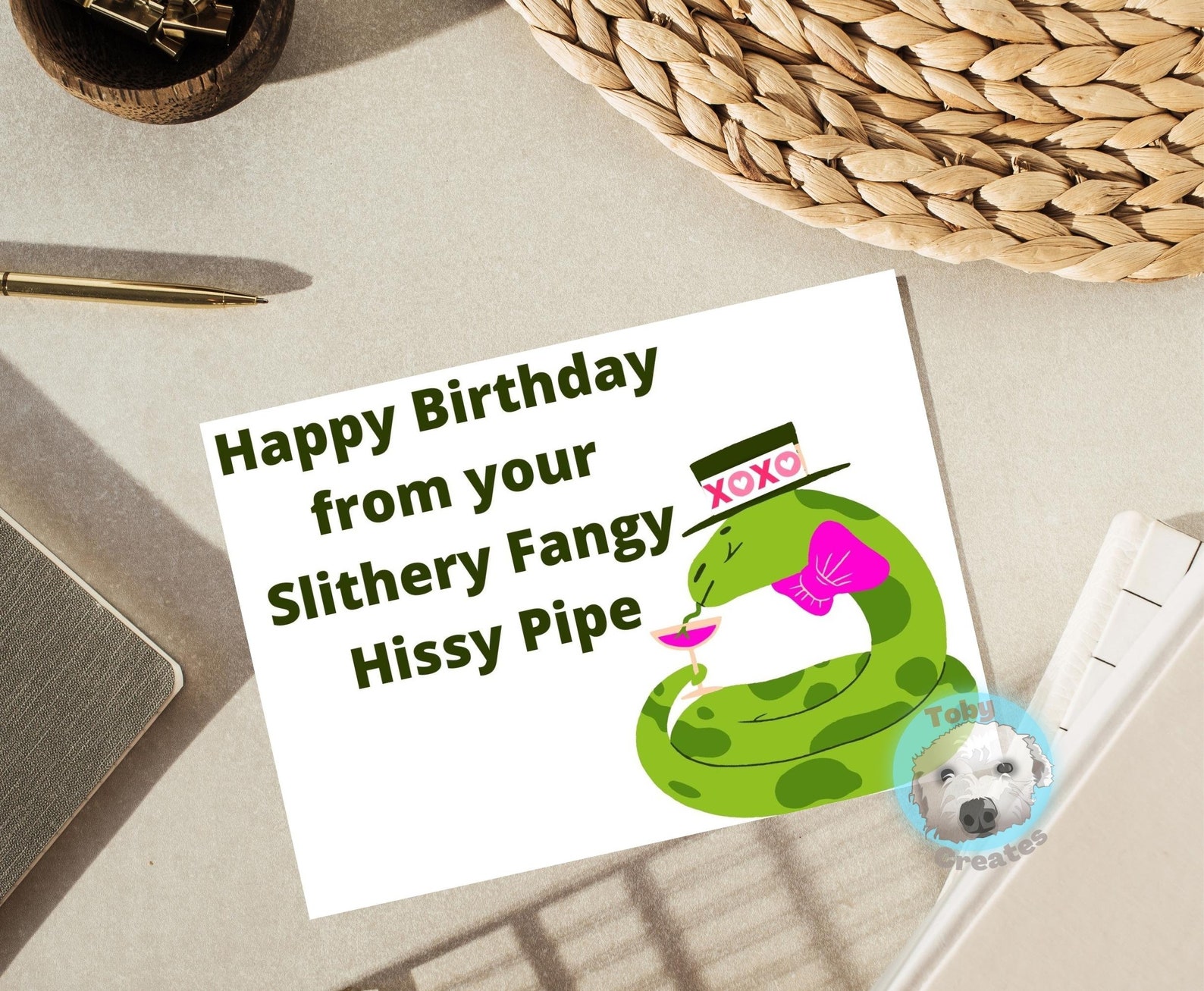 Snake Birthday Card Funny Snake Card Snake Greeting Card | Etsy