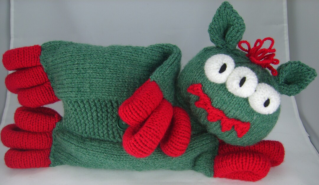 Monster Pajama Case Knitting Pattern, Monster PJ Case Knitting Pattern ...