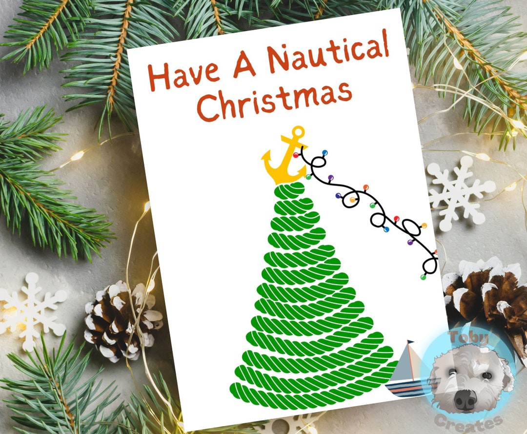 Nautical Christmas Card, Seaside Theme Christmas, Novelty Christmas ...