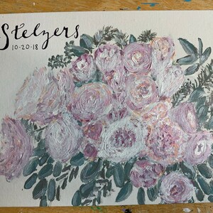 Acrylic Wedding Bouquet Painting - Etsy