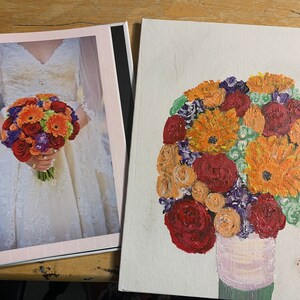 Acrylic Wedding Bouquet Painting - Etsy