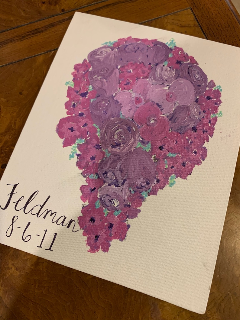 Acrylic Wedding Bouquet Painting - Etsy