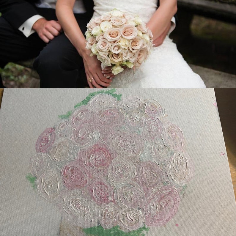 Acrylic Wedding Bouquet Painting - Etsy