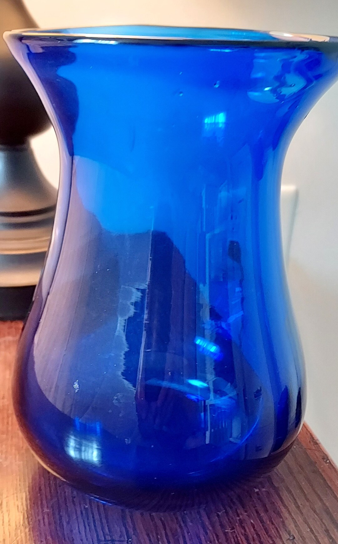 Vintage Cobalt Blue Glass-wide Bottom Vase 8 - Etsy