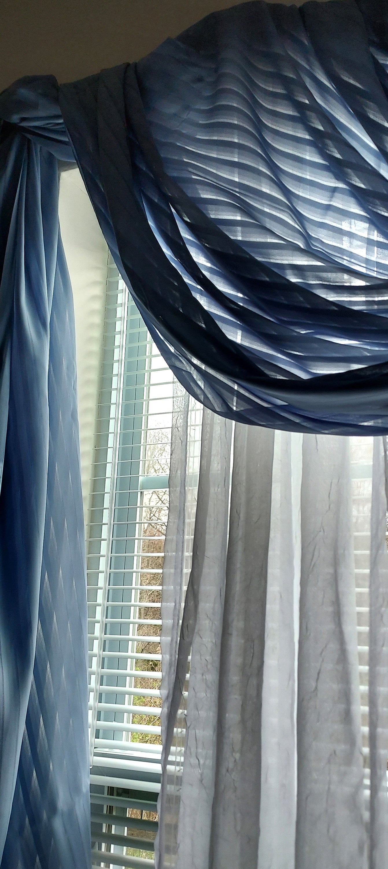 Periwinkle Blue Sheer Window Scarf Extra Long 216 - Etsy