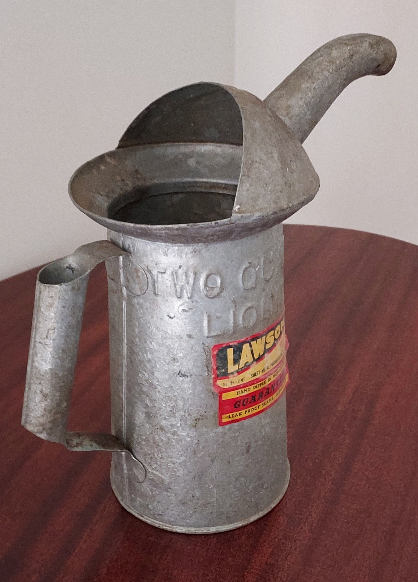 1950's Lawson Cinti Two Quart Galvanized Oil Can 11 - Etsy