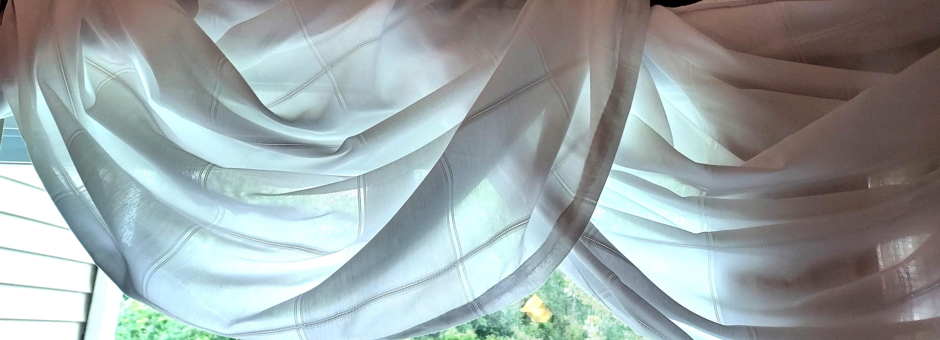 White Semi Sheer Window Scarf 216" - Etsy