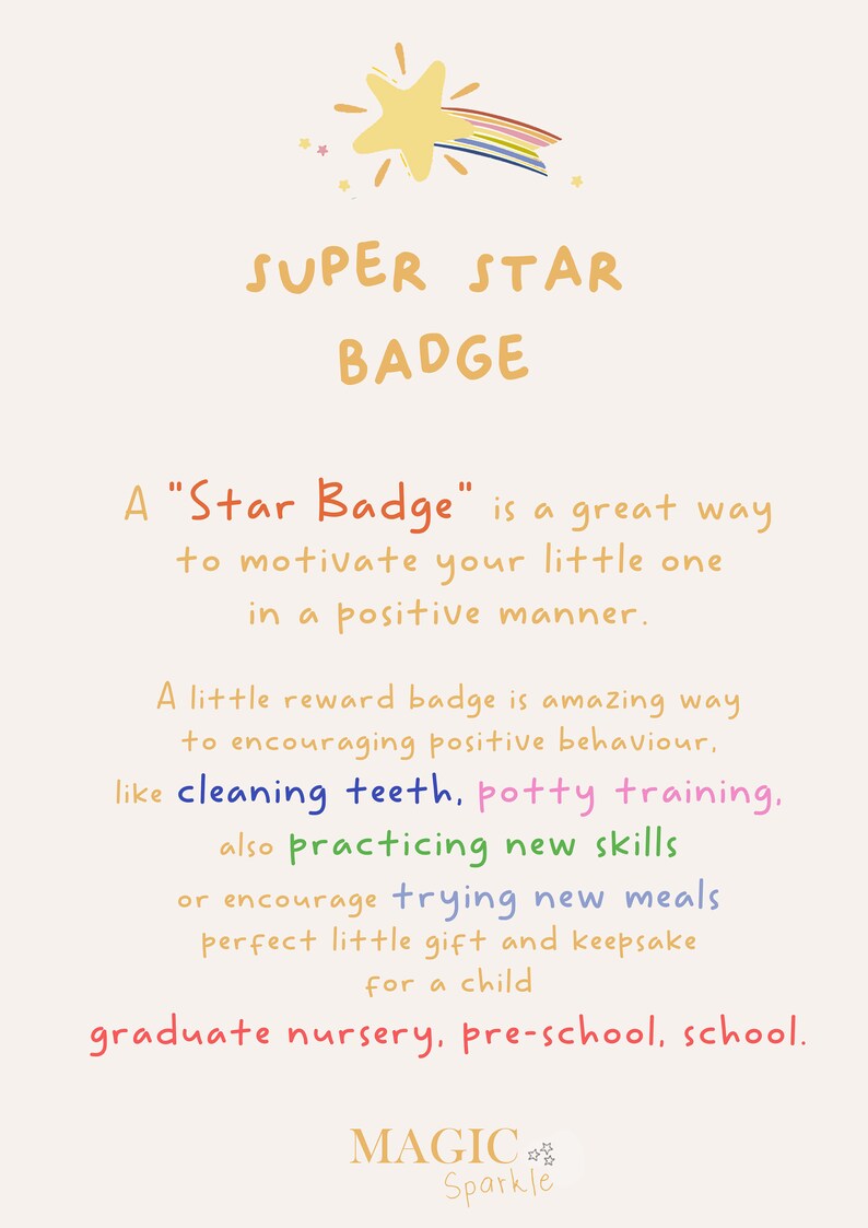 Super Star Badge, Graduation School Nursery Badge - Etsy UK