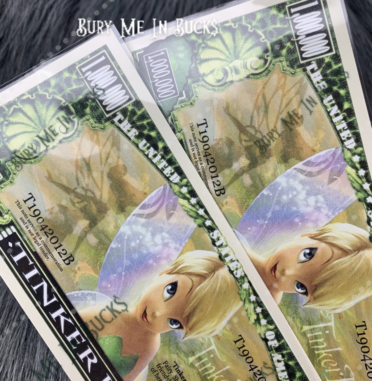 Tinker Bell Disney Commemorative Bill Set of 2 Sleeves Magic Million - Etsy