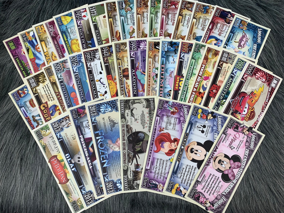 Disney Dollars Complete Set of 43 Mickey Mouse Money | Etsy