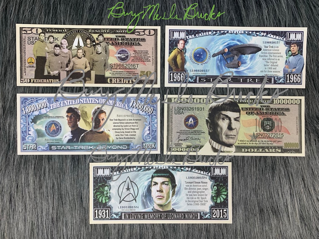 Star Trek Prop Kit Cosplay Money - Starfleet Enterprise Costume Dollar ...
