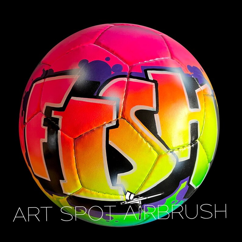 Soccer Ball With Custom Airbrush Rainbow Design Unique Gift | Etsy
