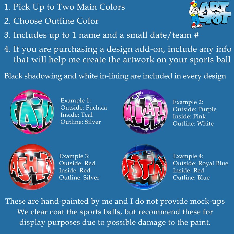 Custom Volleyball Hand Painted Ball Unique Personalized Sports - Etsy