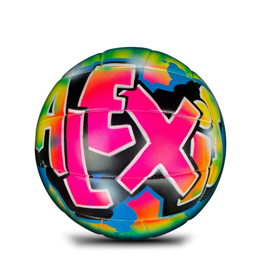 Volleyball With Name Painted on Ball in Tie Dye Airbrush - Etsy