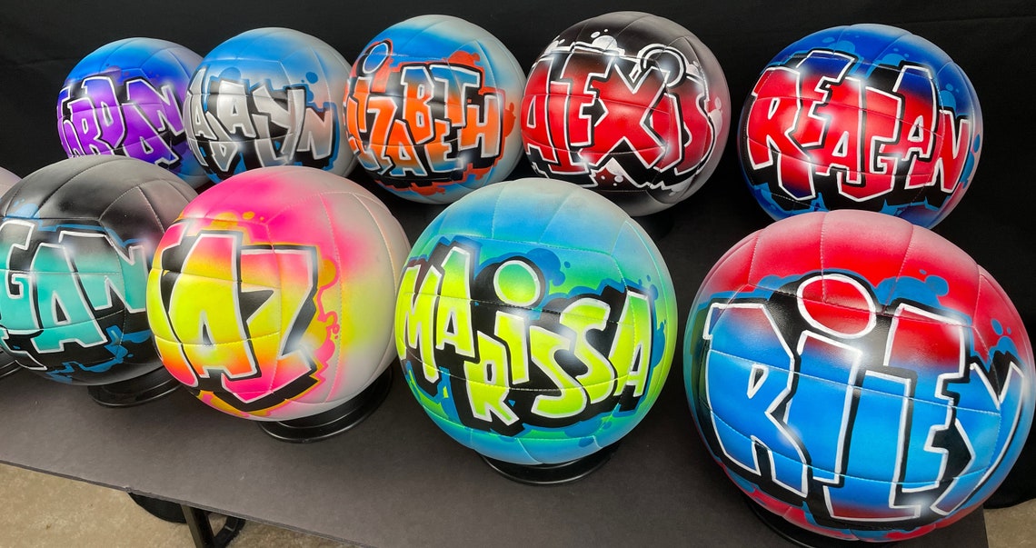 Custom Volleyball Hand Painted Ball Unique Personalized Sports - Etsy