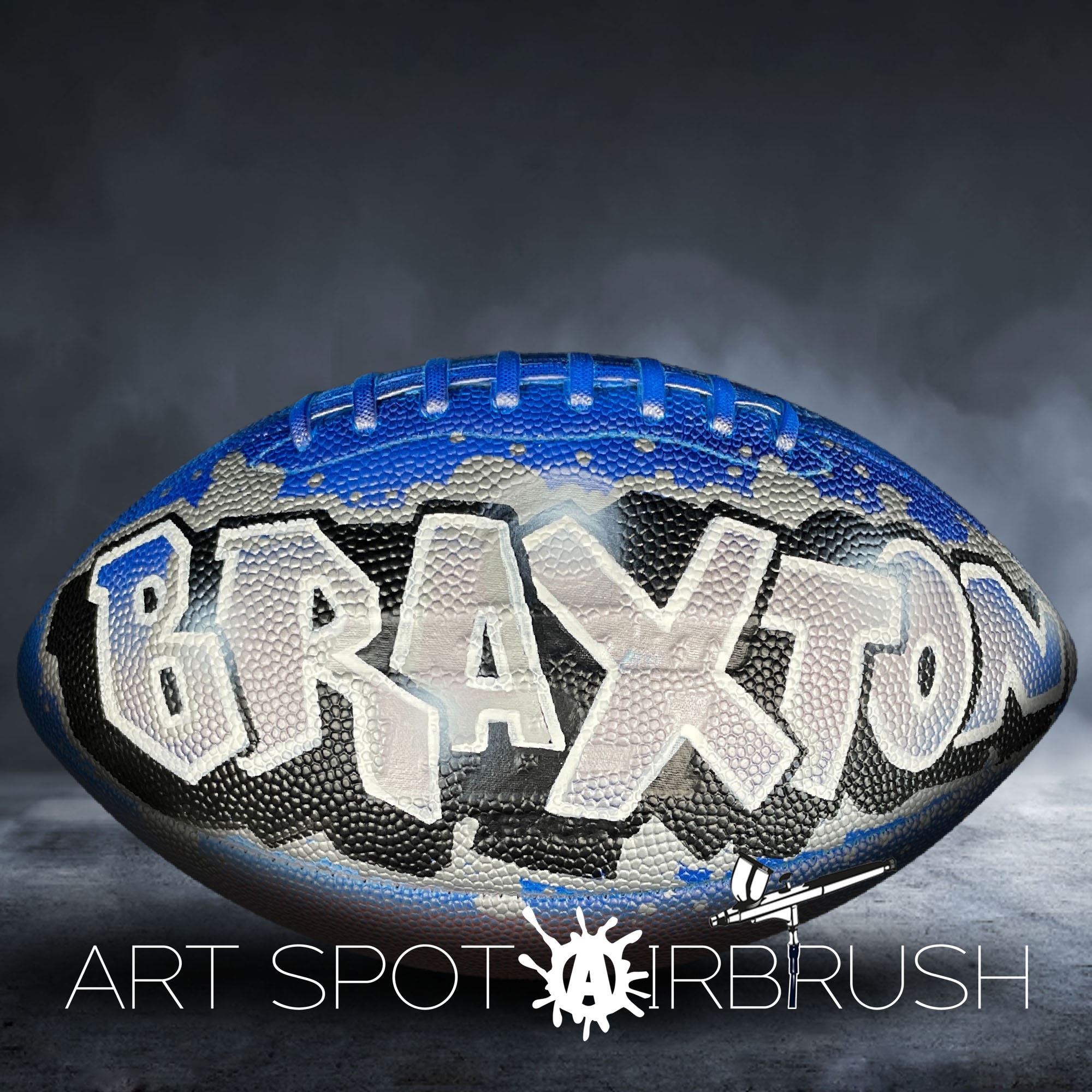 Custom Football with Name Painted in Airbrush Graffiti sold by Gerrie ...