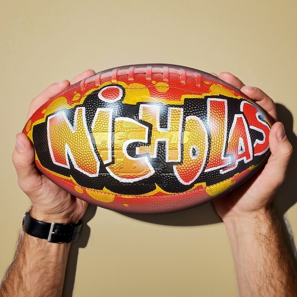 Personalized Football Hand Painted - Etsy