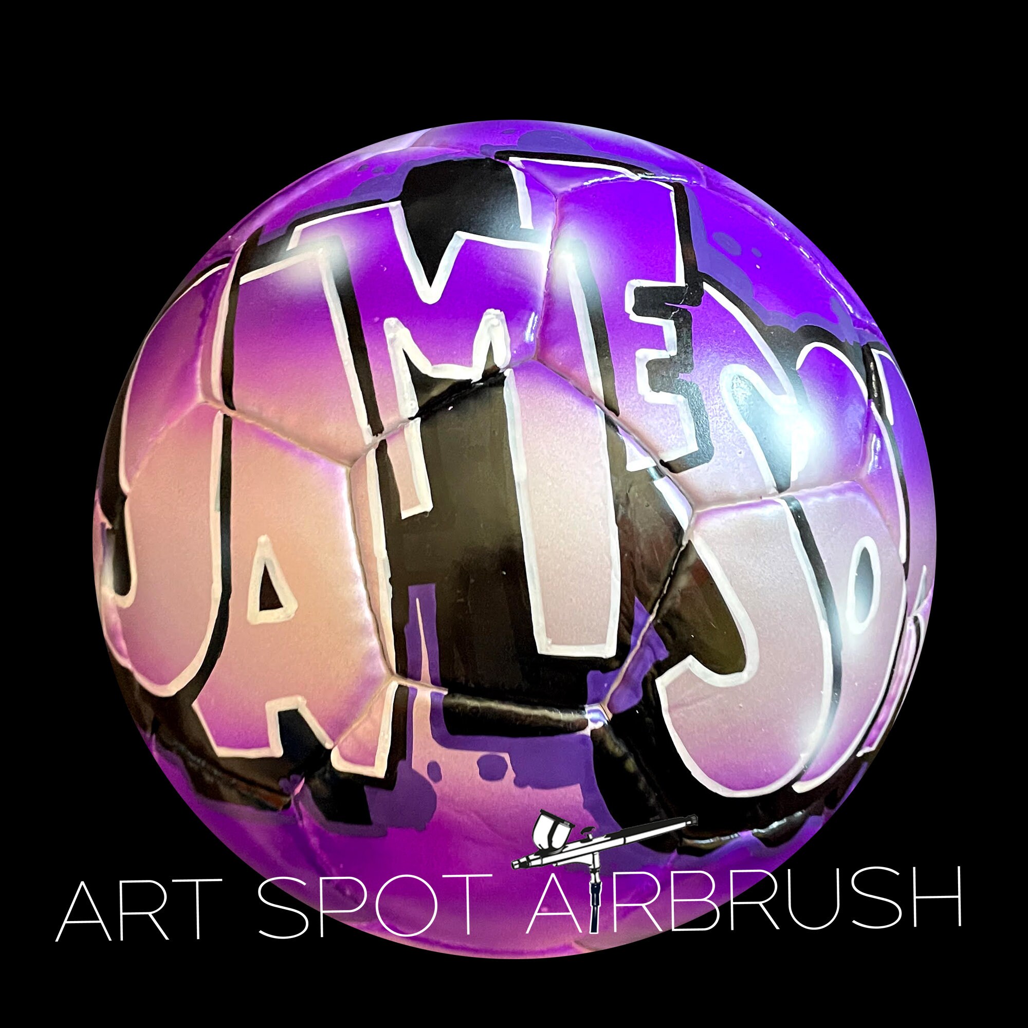 Custom Soccer Ball with Name Hand-Painted with Airbrush - Etsy.de