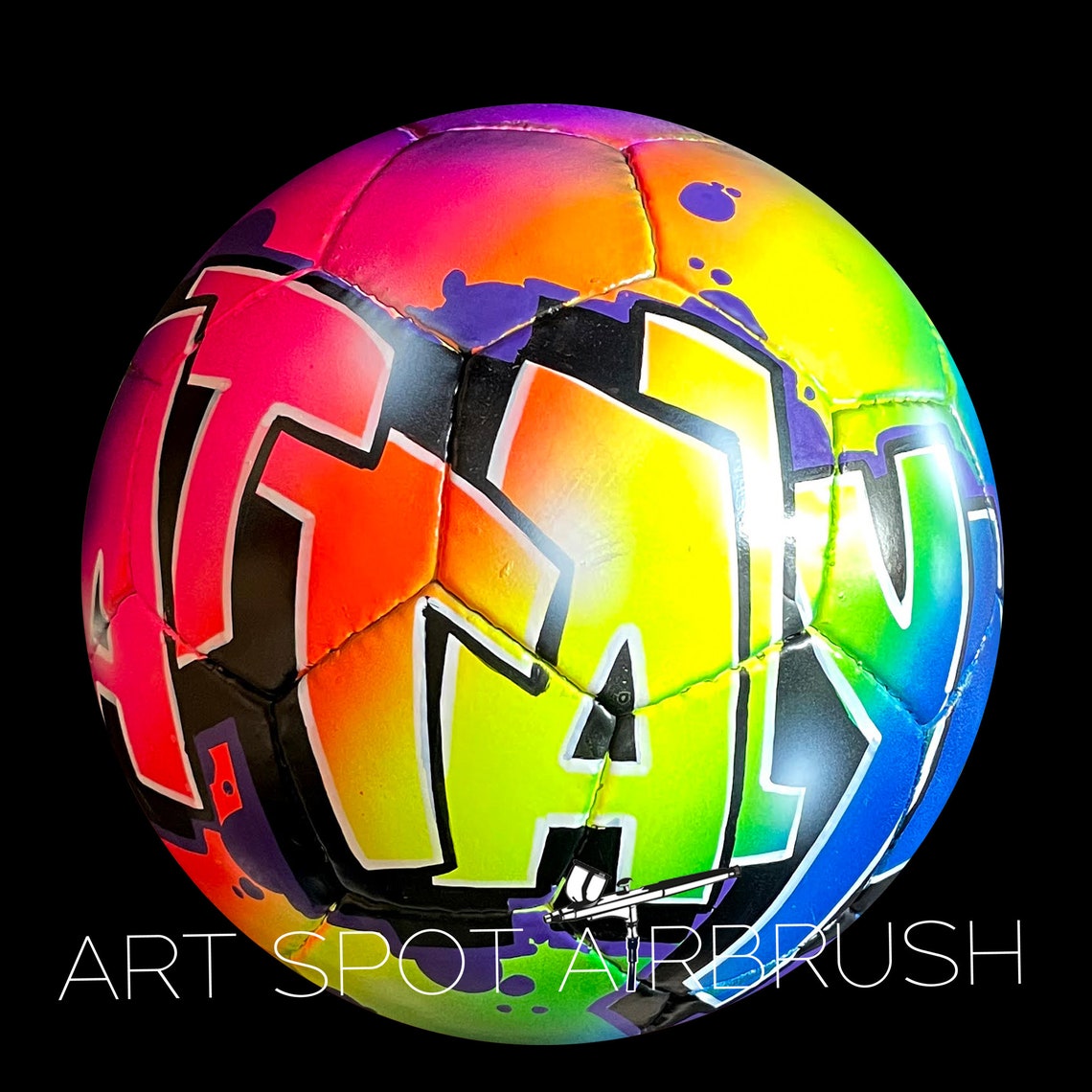 Soccer Ball With Custom Airbrush Rainbow Design Unique Gift | Etsy