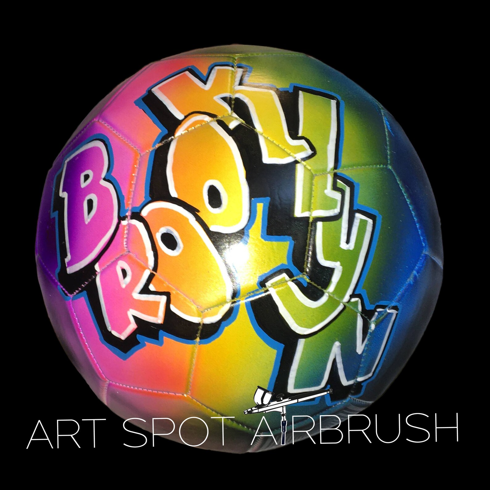 Soccer Ball With Custom Airbrush Rainbow Design Unique Gift | Etsy