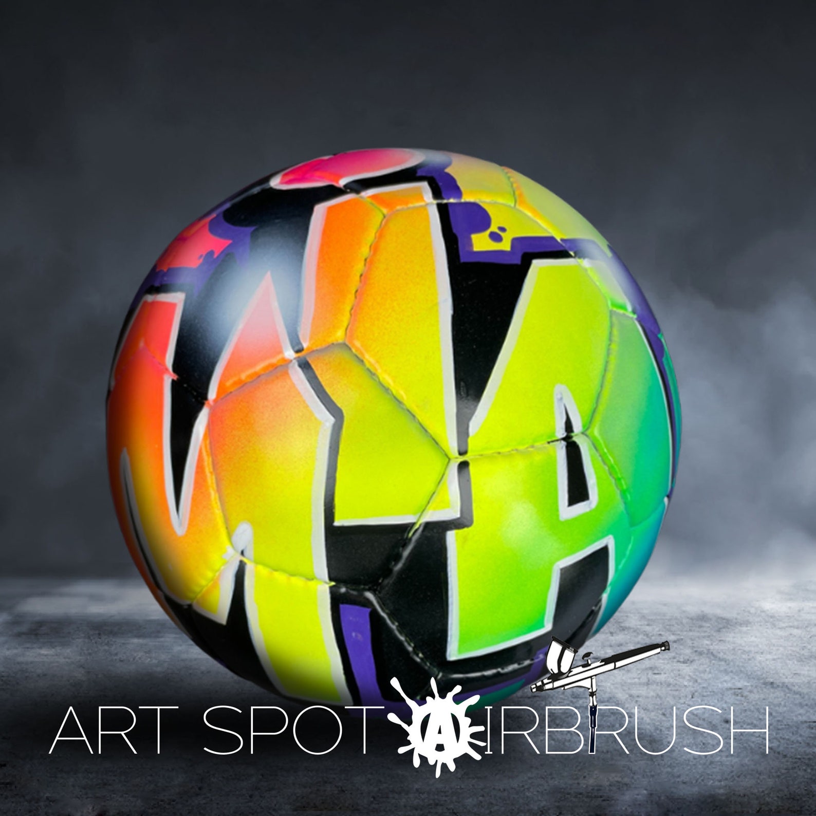 Soccer Ball With Custom Airbrush Rainbow Design With Name Unique ...