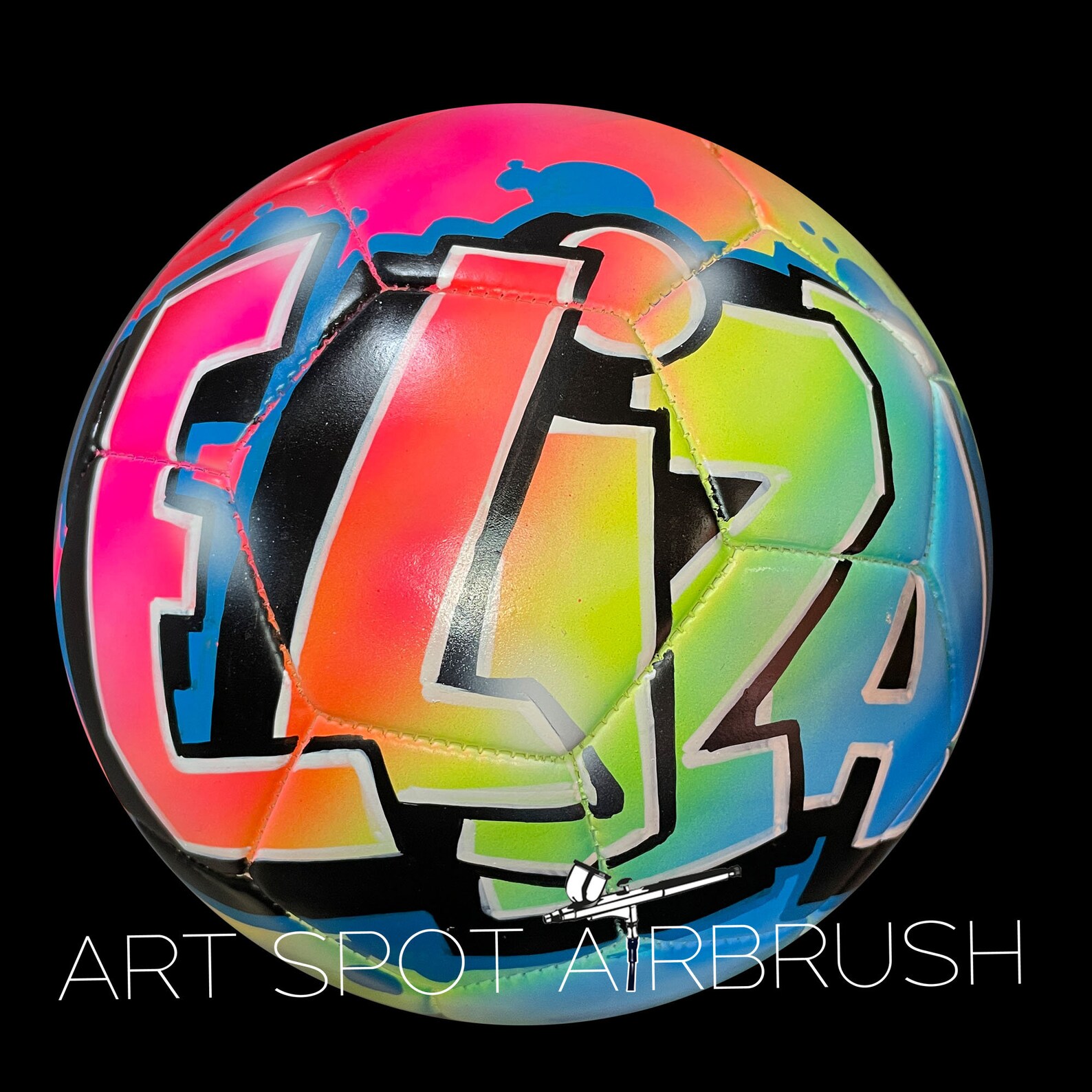 Soccer Ball With Custom Airbrush Rainbow Design Unique Gift | Etsy