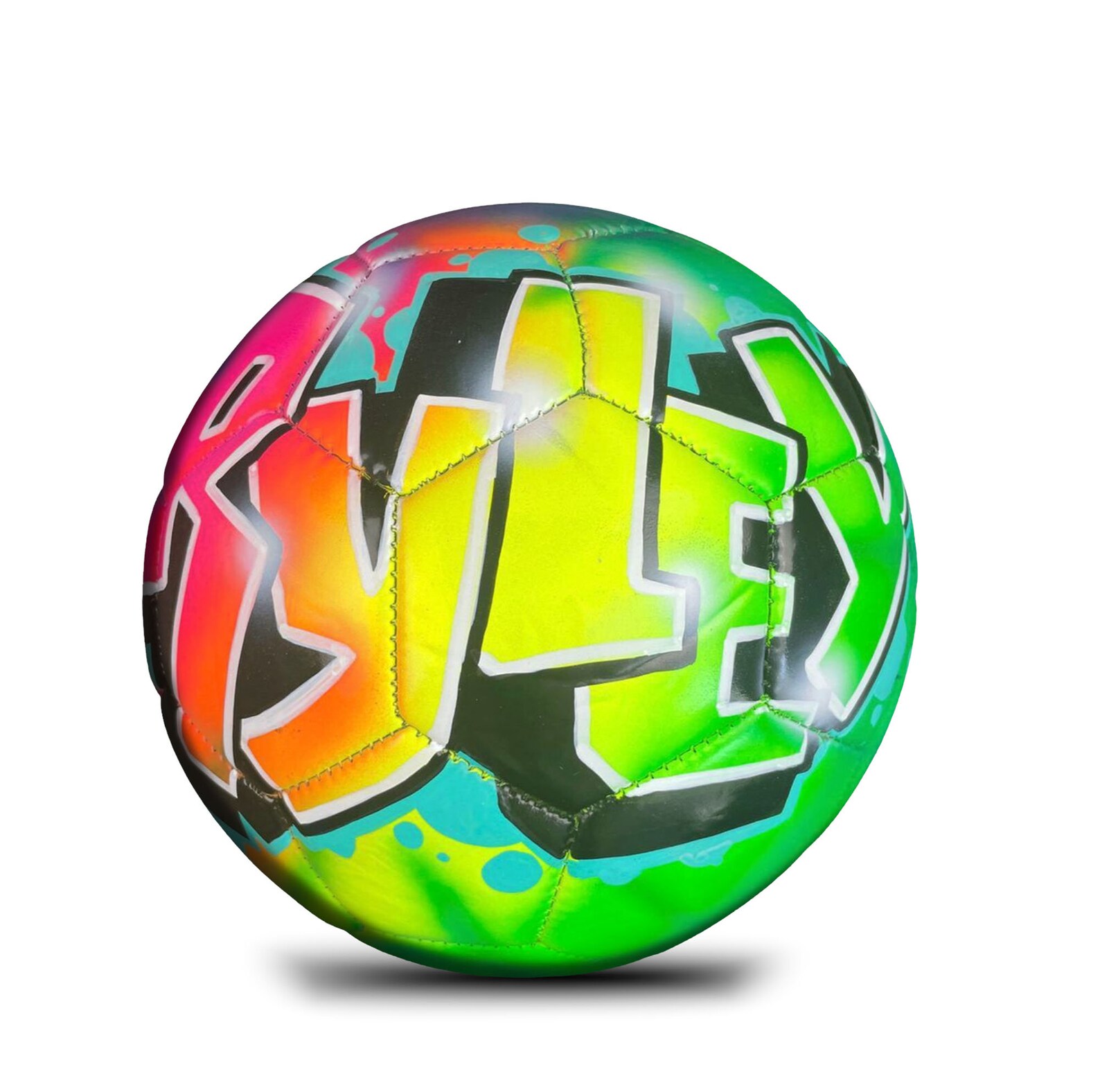 Soccer Ball With Custom Airbrush Rainbow Design With Name Unique ...