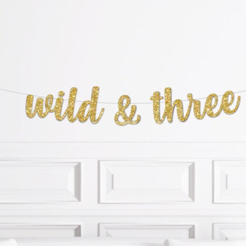 Young Wild and Three Birthday Sign Party Third Birthday 3rd - Etsy