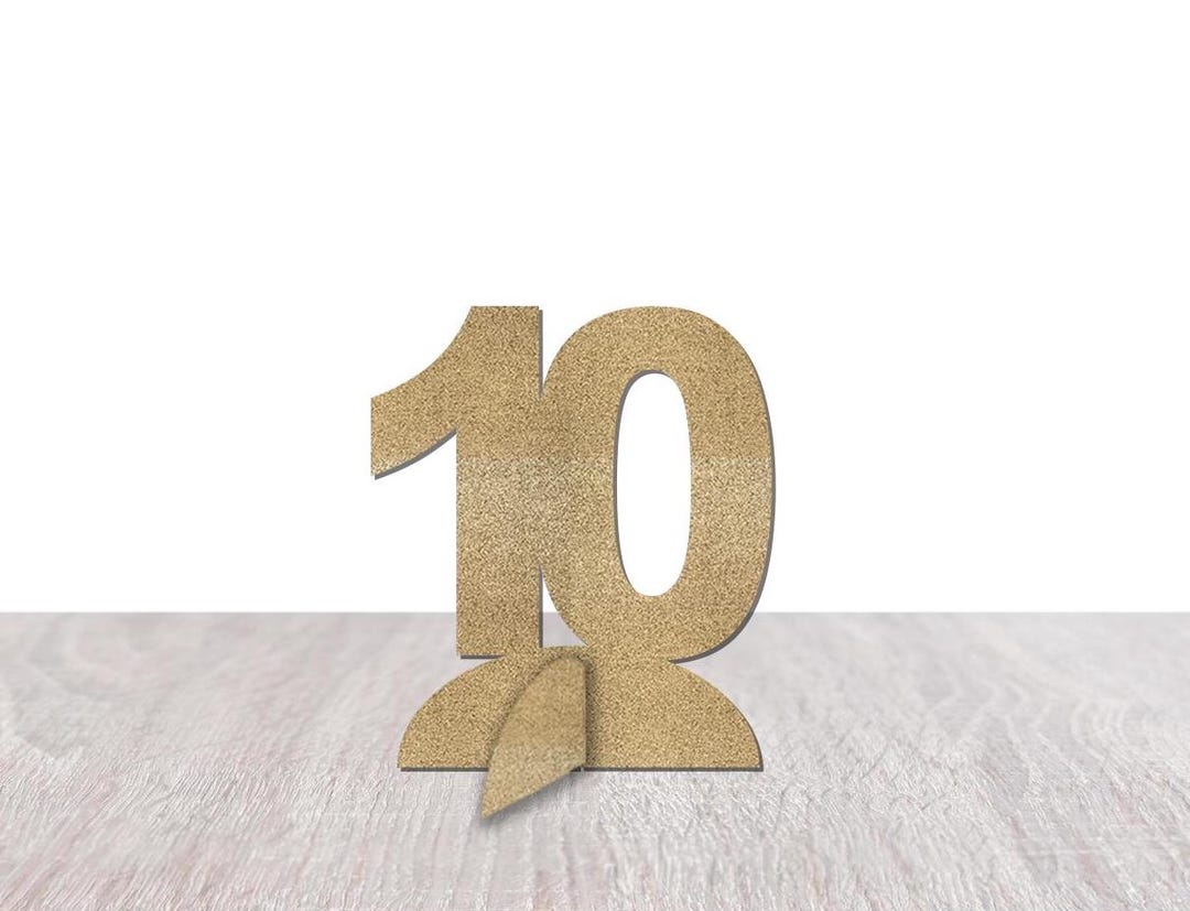 10th Birthday Decor, Number 10 Table Centerpiece, Tenth Birthday ...