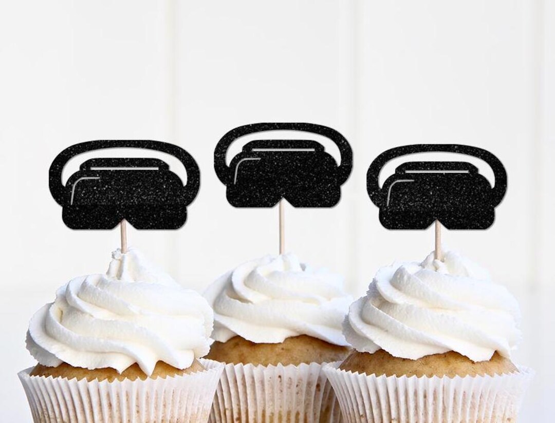 VR Headset Cupcake Toppers, Virtual Reality Video Game Birthday Party ...