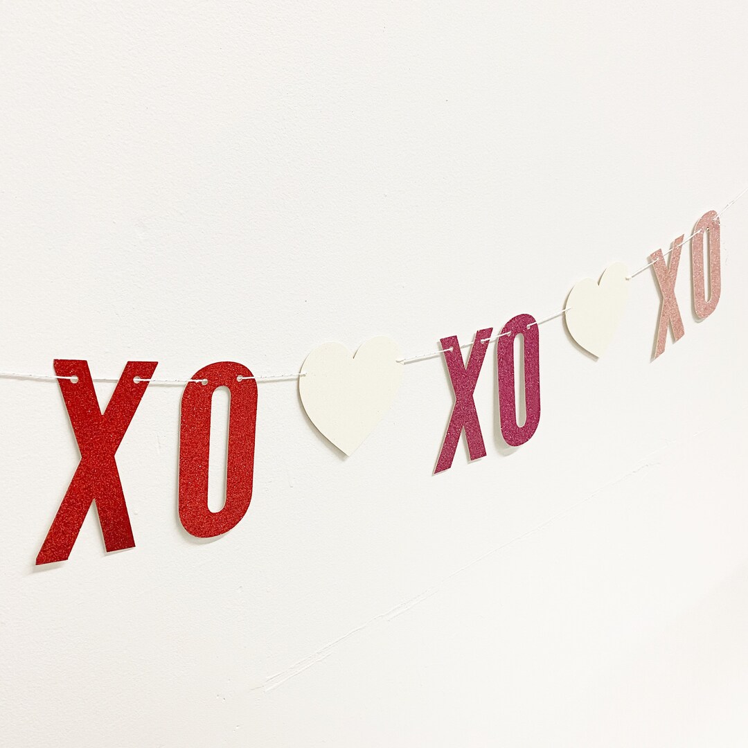 Valentines Day Xs and Os Banner, XOXO Valentines Party Decorations ...