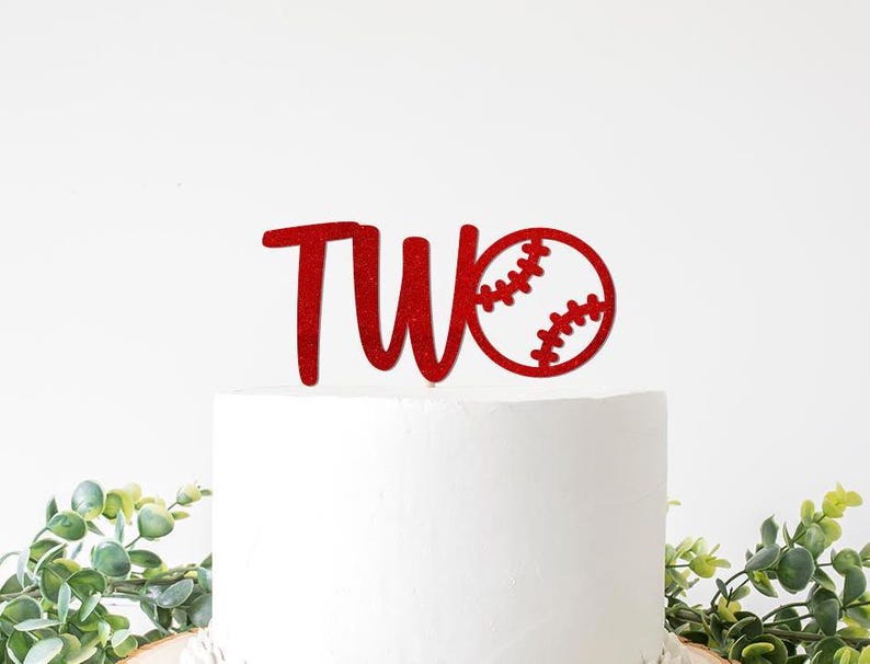 Baseball 2nd Birthday Decorations, Baseball Two Cake Topper, Second ...