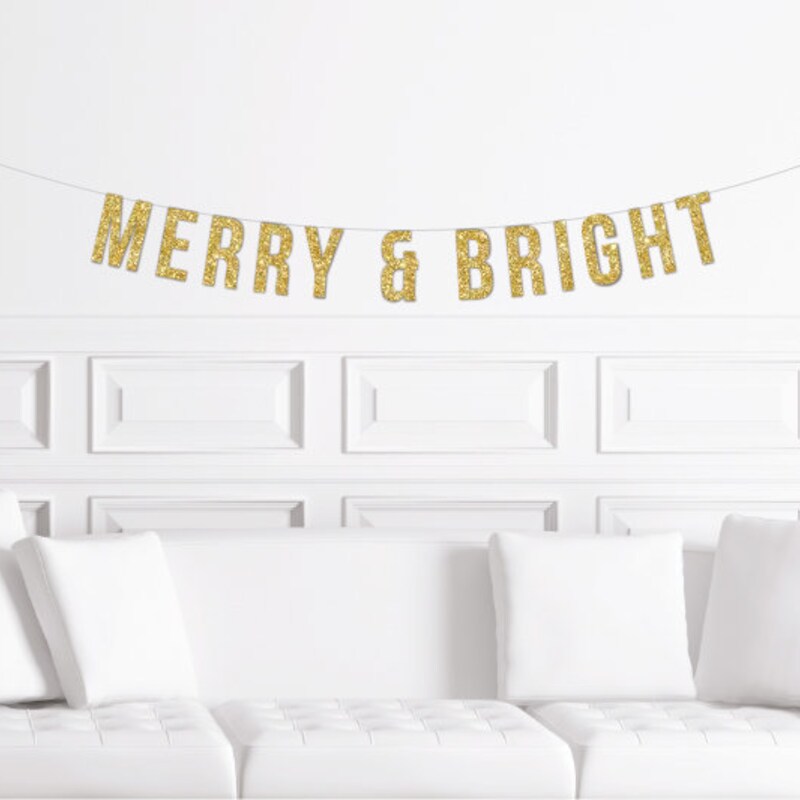 Merry and Bright Banner - Etsy