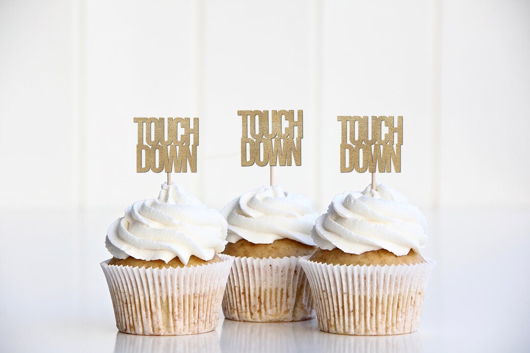 Touchdown Cupcake Toppers, Football Theme Birthday Decorations ...
