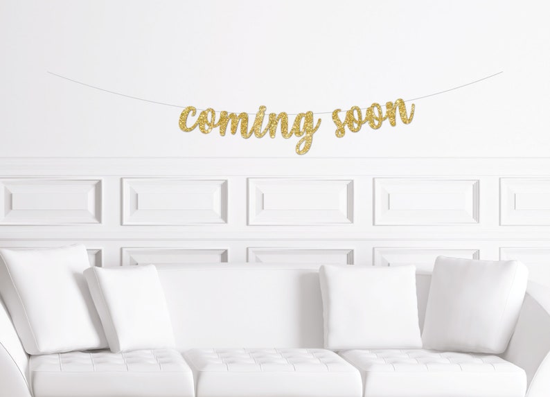 Coming Soon Announcement Cursive Banner Sign for a Baby - Etsy