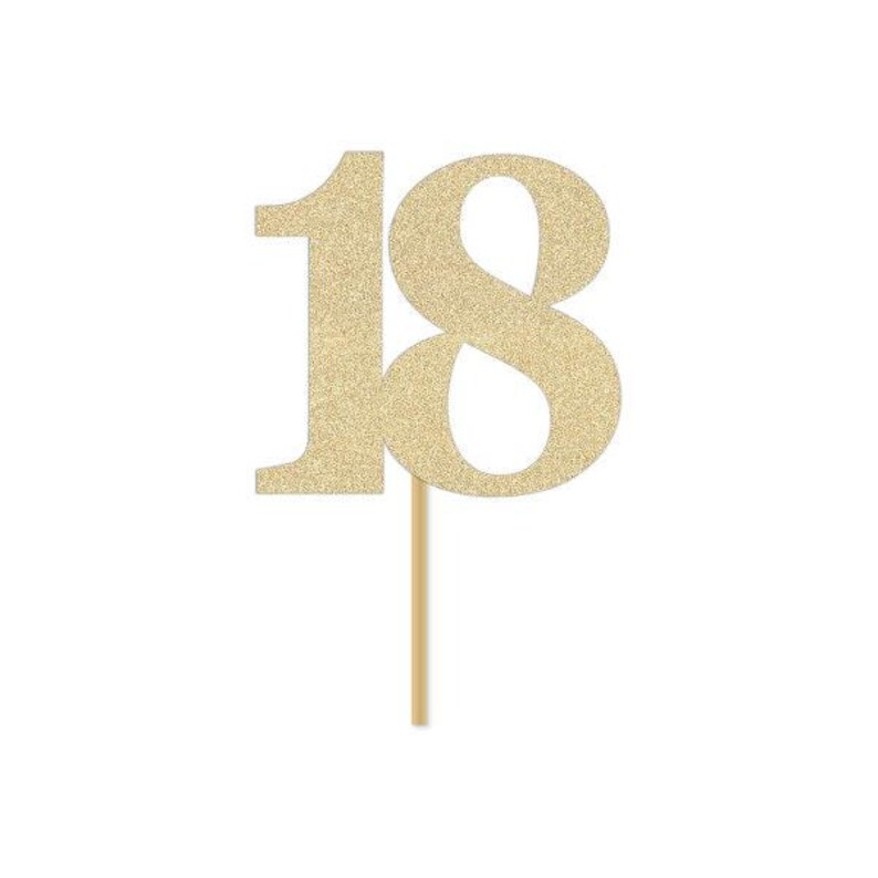 18th Birthday Party Supplies Number 18 Cake Topper - Etsy