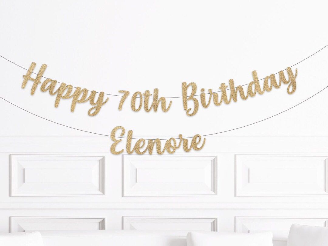 70th Birthday Decorations, Happy 70th Birthday Banner, Custom ...