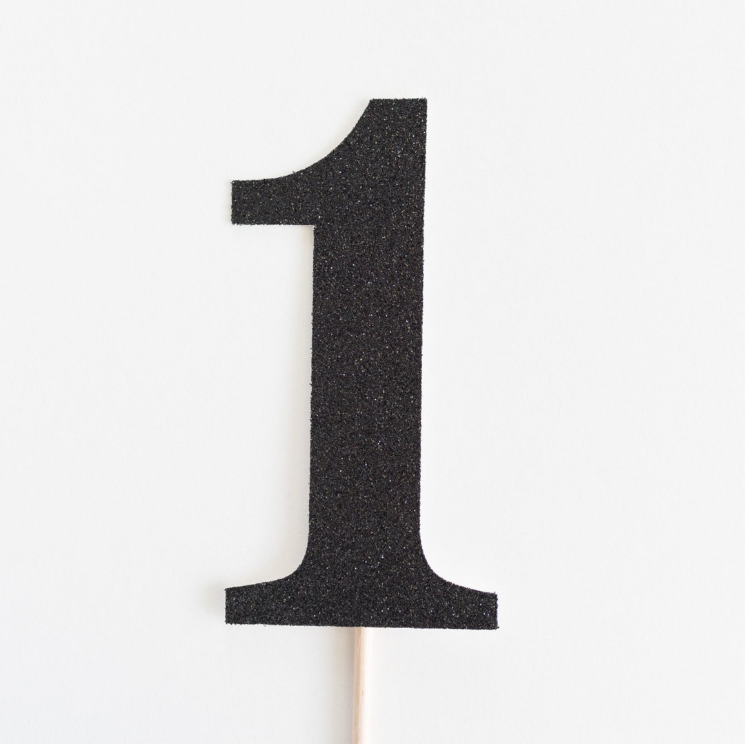 1 Cake Topper, One, First Birthday Party Decoration, I Am One, Black ...