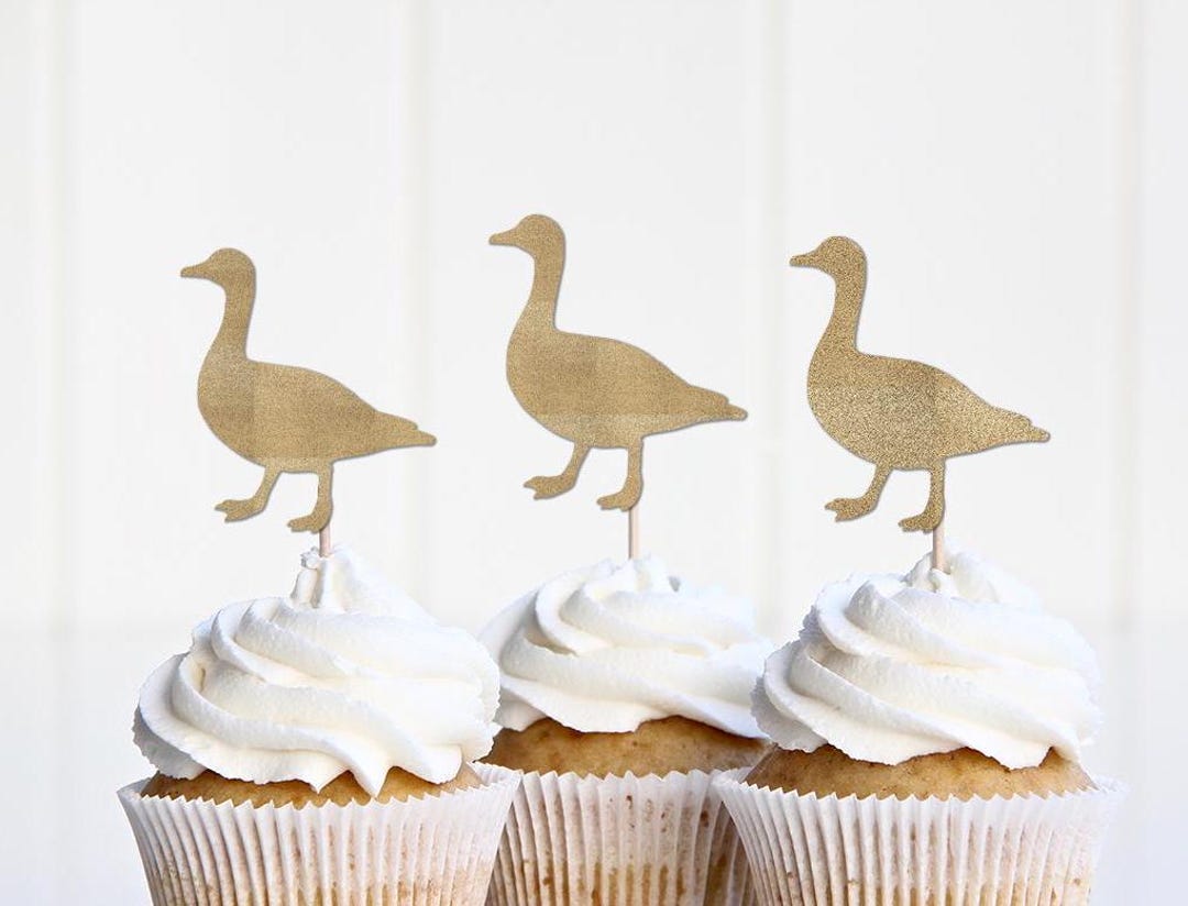Goose Cupcake Toppers, One Silly Goose Themed 1st Birthday Decorations ...