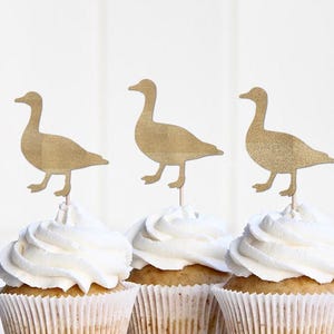Goose Cupcake Toppers, One Silly Goose Themed 1st Birthday Decorations ...