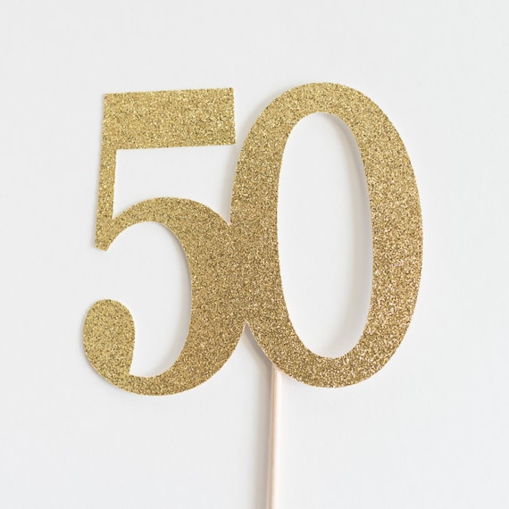 50 Cake Topper 50th Birthday Anniversary Fifty Fiftieth Etsy