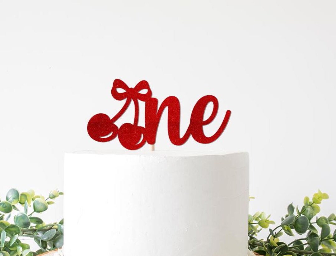 Cherry 1st Birthday Cake Topper, One With Cherries Theme First Birthday ...