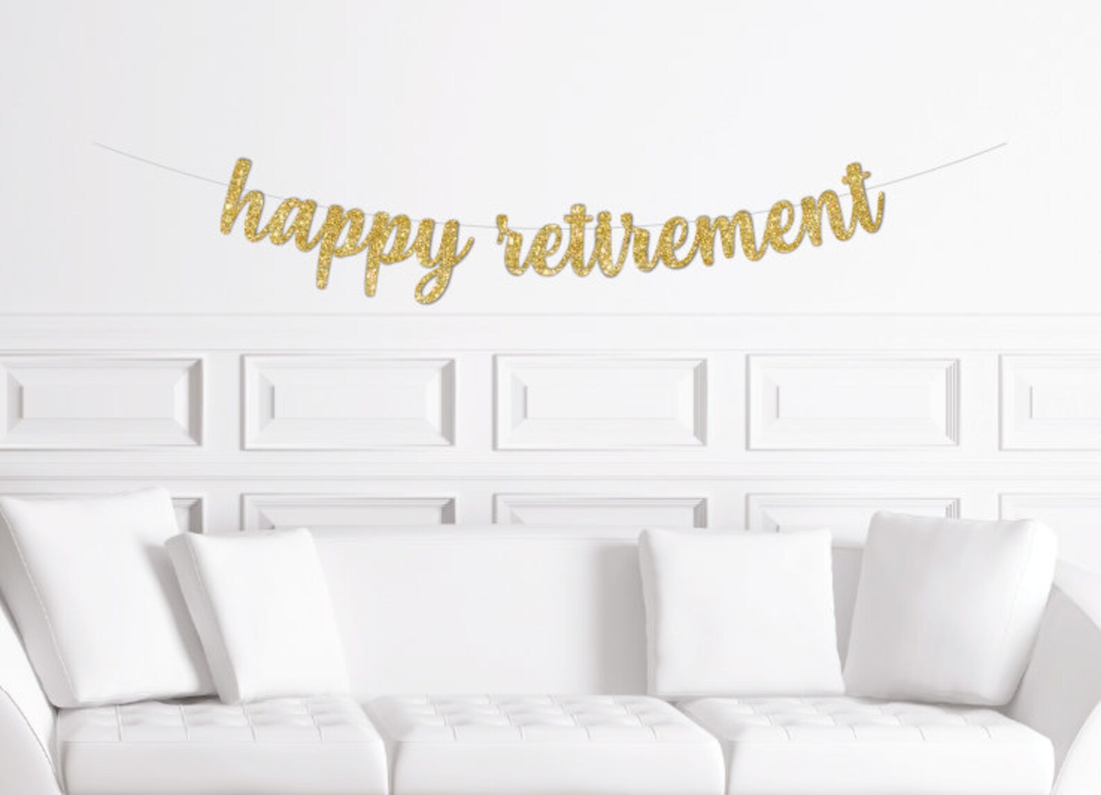 Happy Retirement Cursive Banner / Retirement Script Party Sign ...