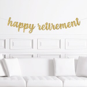 Happy Retirement Cursive Banner / Retirement Script Party Sign ...